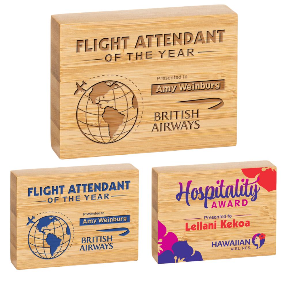 Personalized FSC Certified Bamboo Freestanding Award | 7" x 5" | Eco Promotional Products